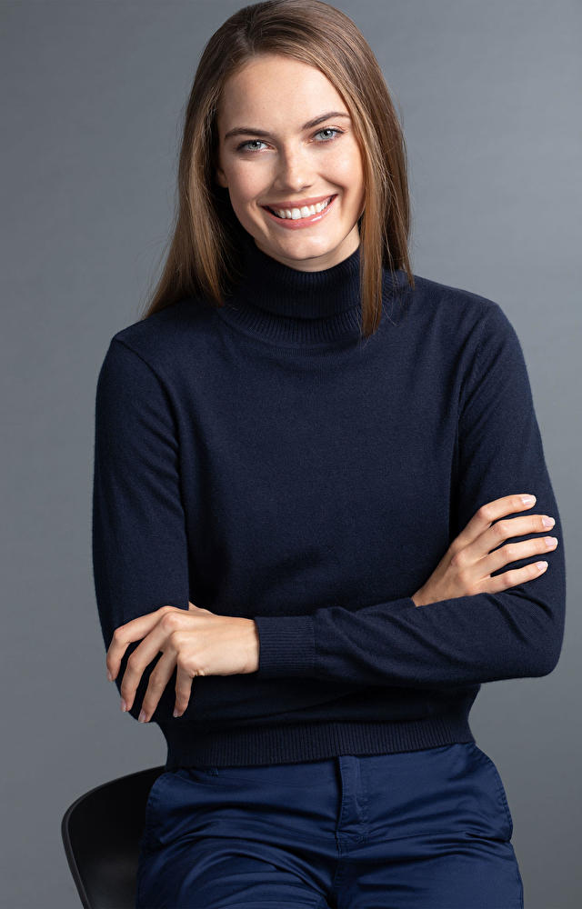 Granatowy golf damski | Wólczanka